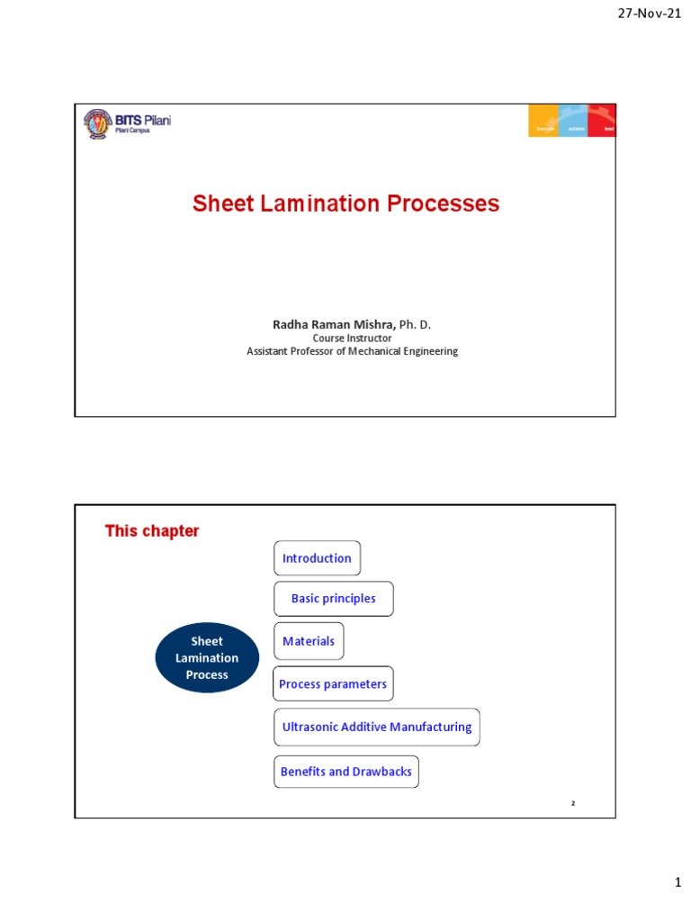 Sheet Lamination Processes: This Chapter | PDF | 3 D Printing | Ultrasound