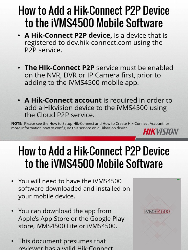 Add Hik-Connect Camera iVMS4500 App | PDF | Mobile App | Qr Code