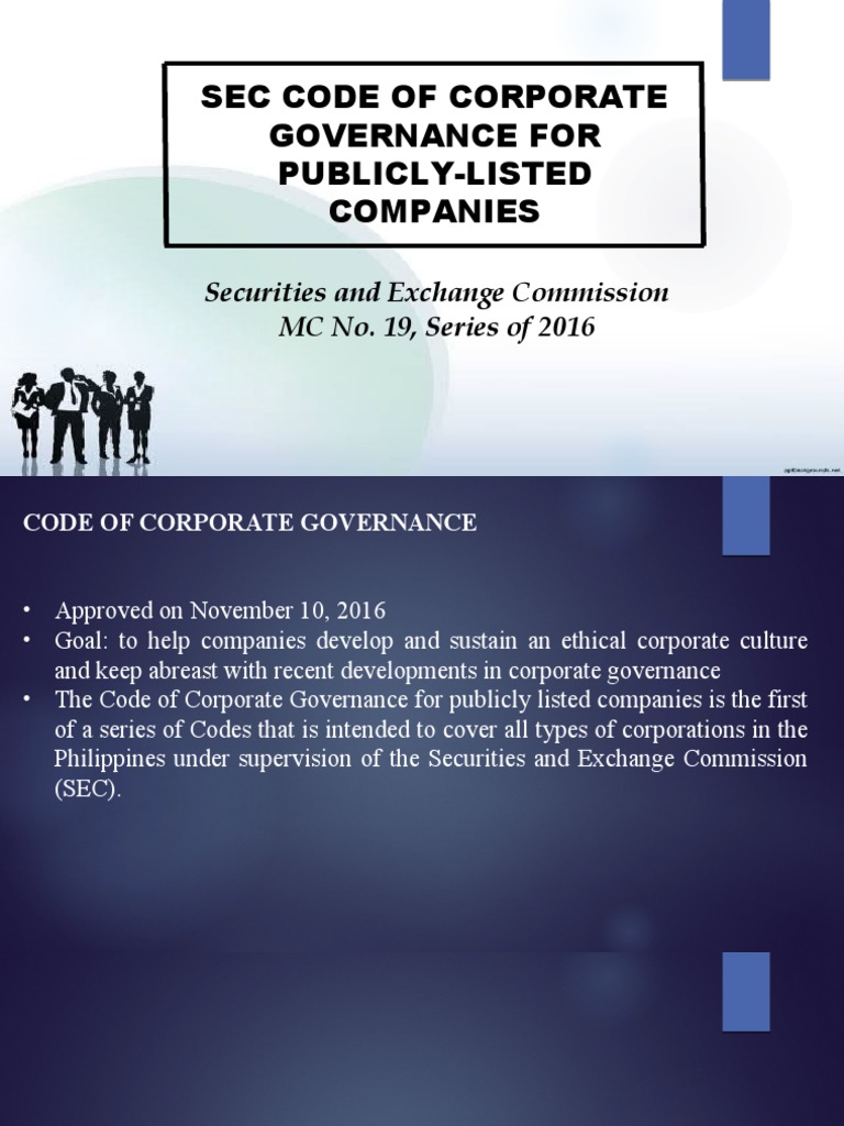 SEC Code of Corporate Governance | PDF | Governance | Internal Control