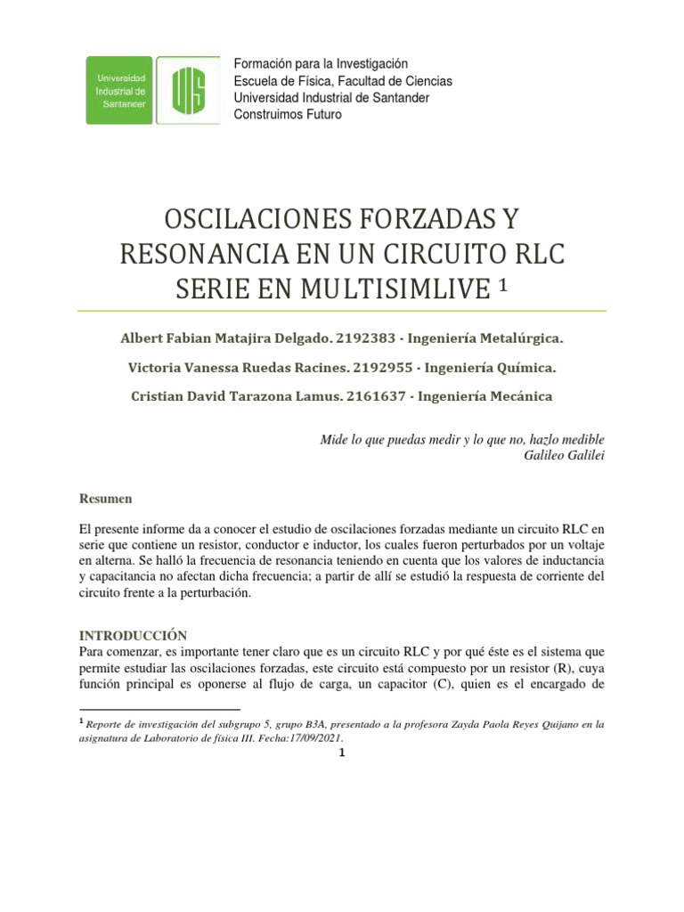 Informe 4. Impedancia | PDF | Frecuencia | Impedancia eléctrica