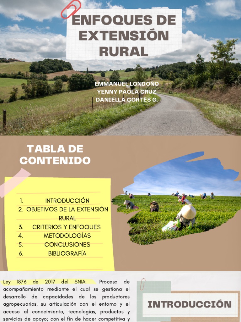 Enfoques de Extensión Rural | PDF | Agricultura | Organización de ...