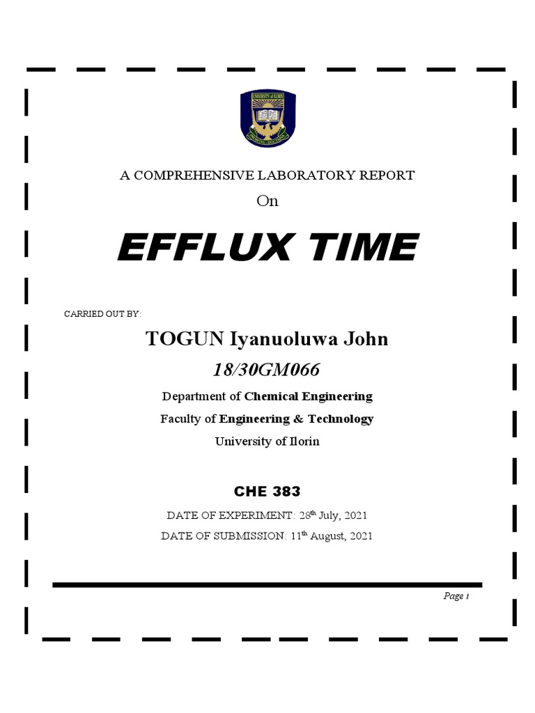 Efflux Time | PDF | Applied And Interdisciplinary Physics | Chemical ...