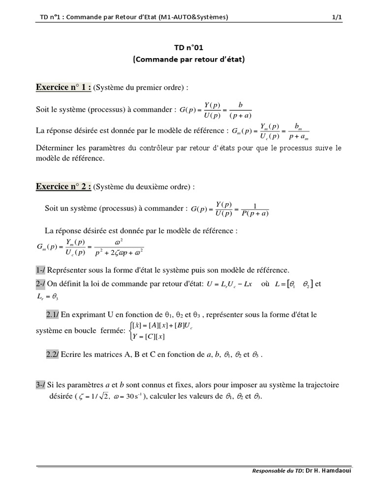 TD1-2-3 Avec Solutions | PDF | Ingénierie informatique | Théorie des systèmes