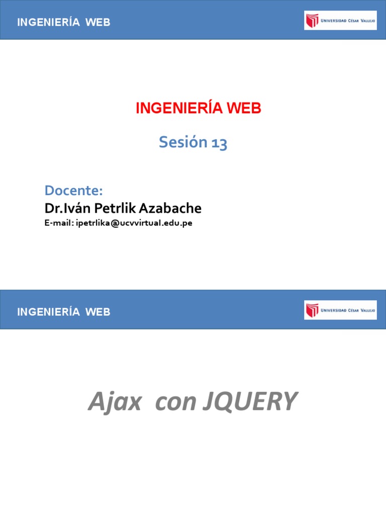 Introducción a Ajax y jQuery en Web | PDF | Aplicación web | Red mundial