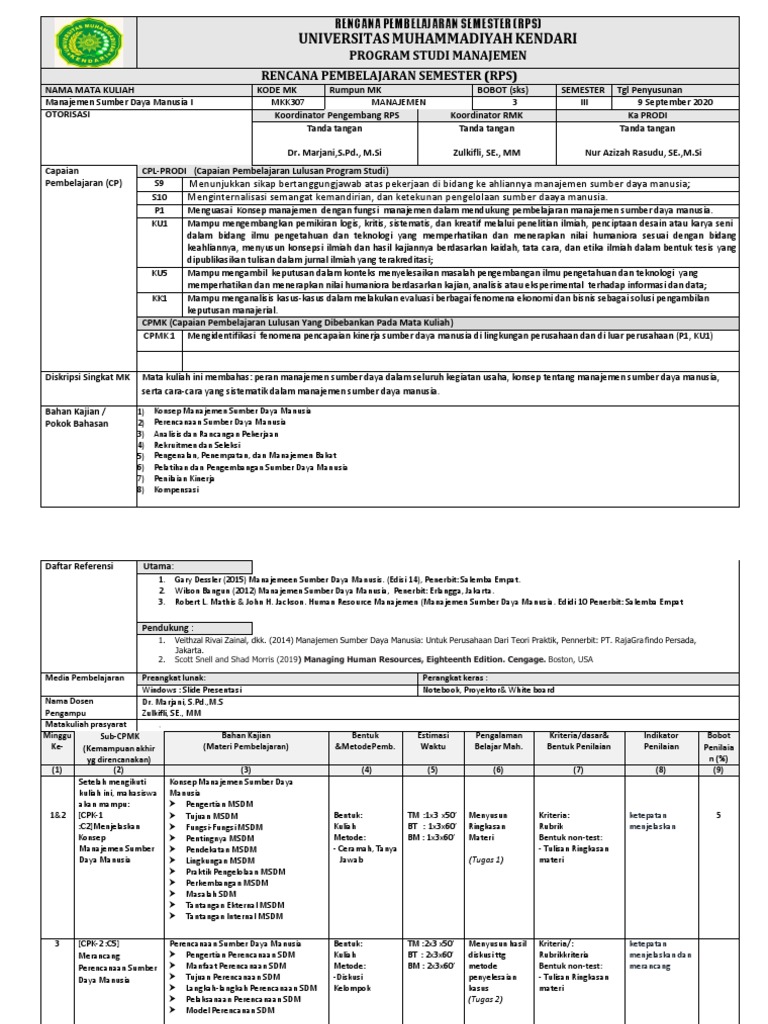 RPS - MSDM - 1 - 2021 | PDF