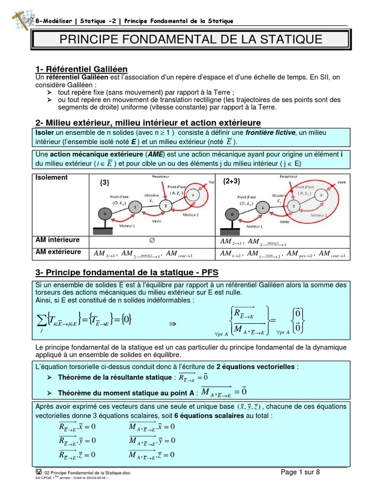 02 Principe Fondamental de La Statique | PDF | Obliger | Ingénierie ...