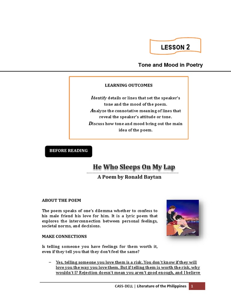 Tone and Mood | PDF | Poetry | Dream