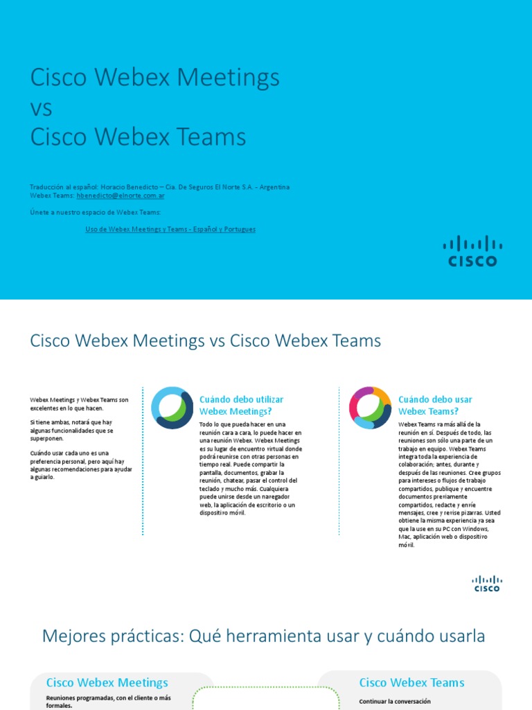 Webex Meetings VS Webex Teams | PDF | Archivo de computadora | Software ...