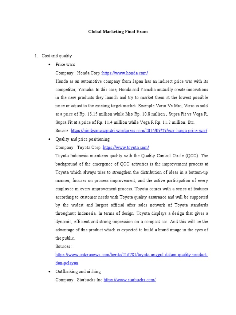 Global Marketing Final Exam 2 | PDF | Intel | Apple Inc.