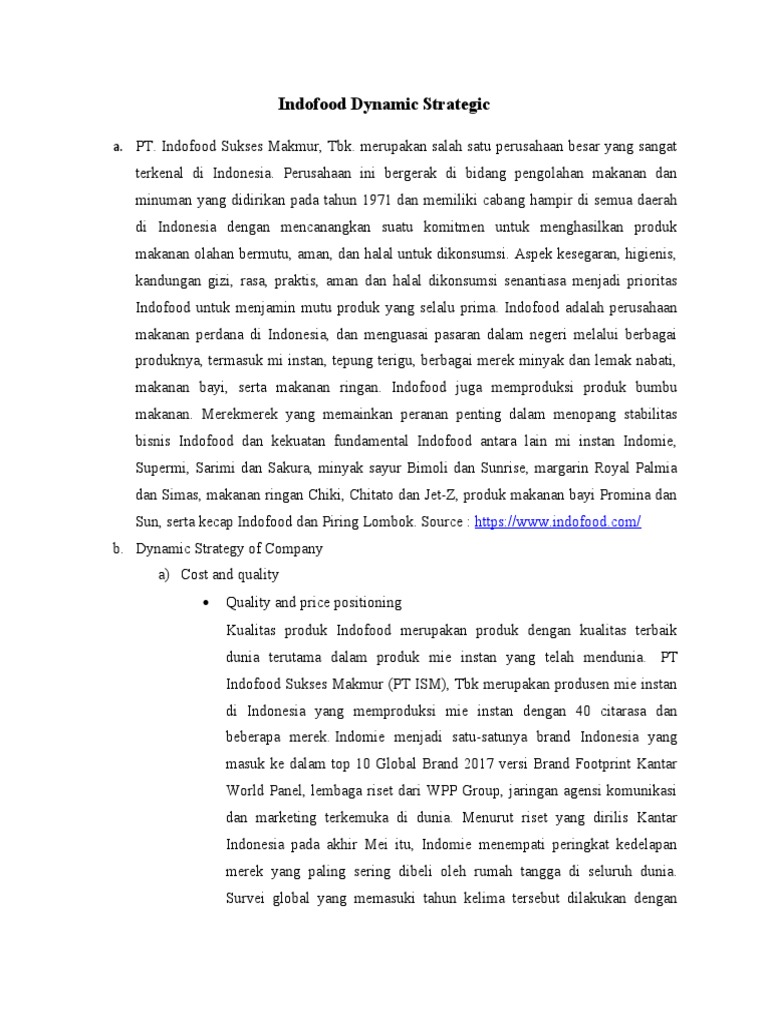 Strategi Dinamis Indofood | PDF | Bisnis