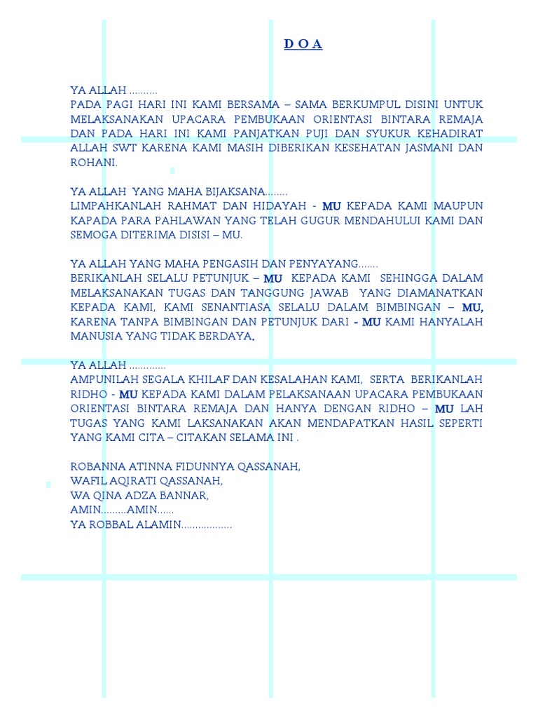 DOA | PDF | Kajian Bahasa Asing | Agama & Spiritualitas