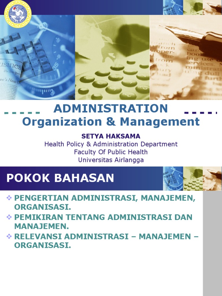 Pemahaman Administrasi dan Manajemen | PDF