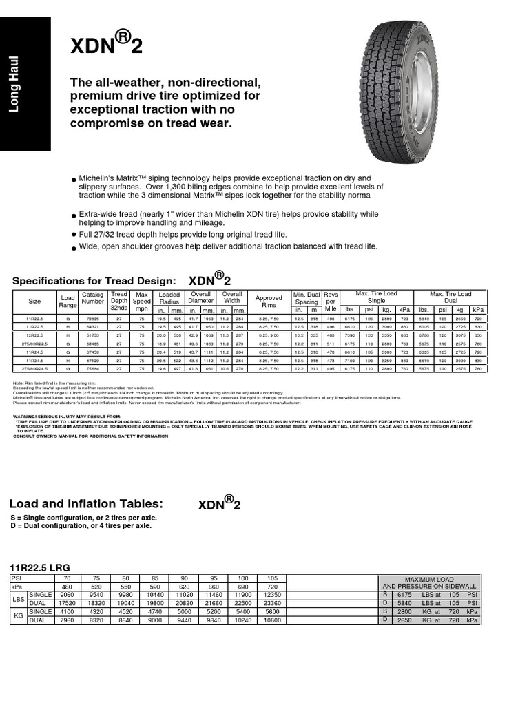 Michelin XDN2 | PDF | Tire | Automotive Technologies