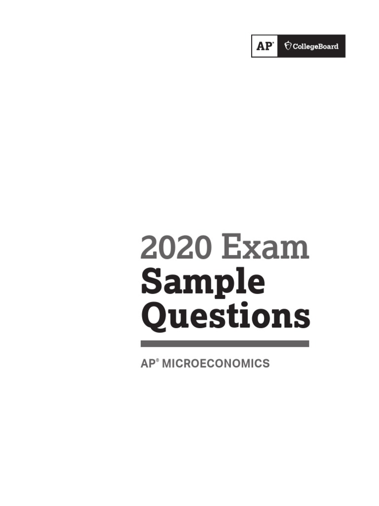 Ap 2020exam Sample Questions Microeconomics | PDF | Price Elasticity Of ...