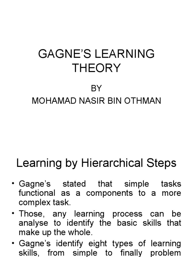 1.3.2 Gagne's Learning Theory | PDF | Learning | Classical Conditioning