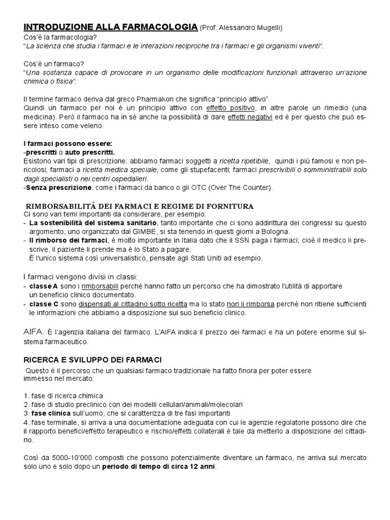 Farmaco 1 | PDF