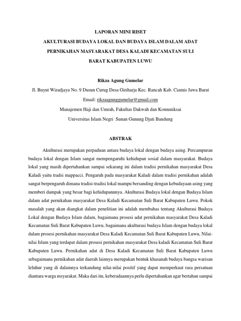 Rikza Agung Gumelar - Laporan Mini Riset (Skripsi) | PDF