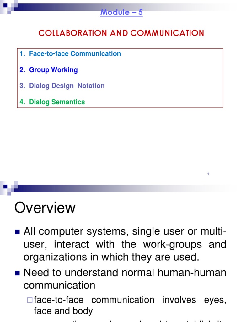 Collaboration and Communication: Module - 5 | PDF | Communication ...