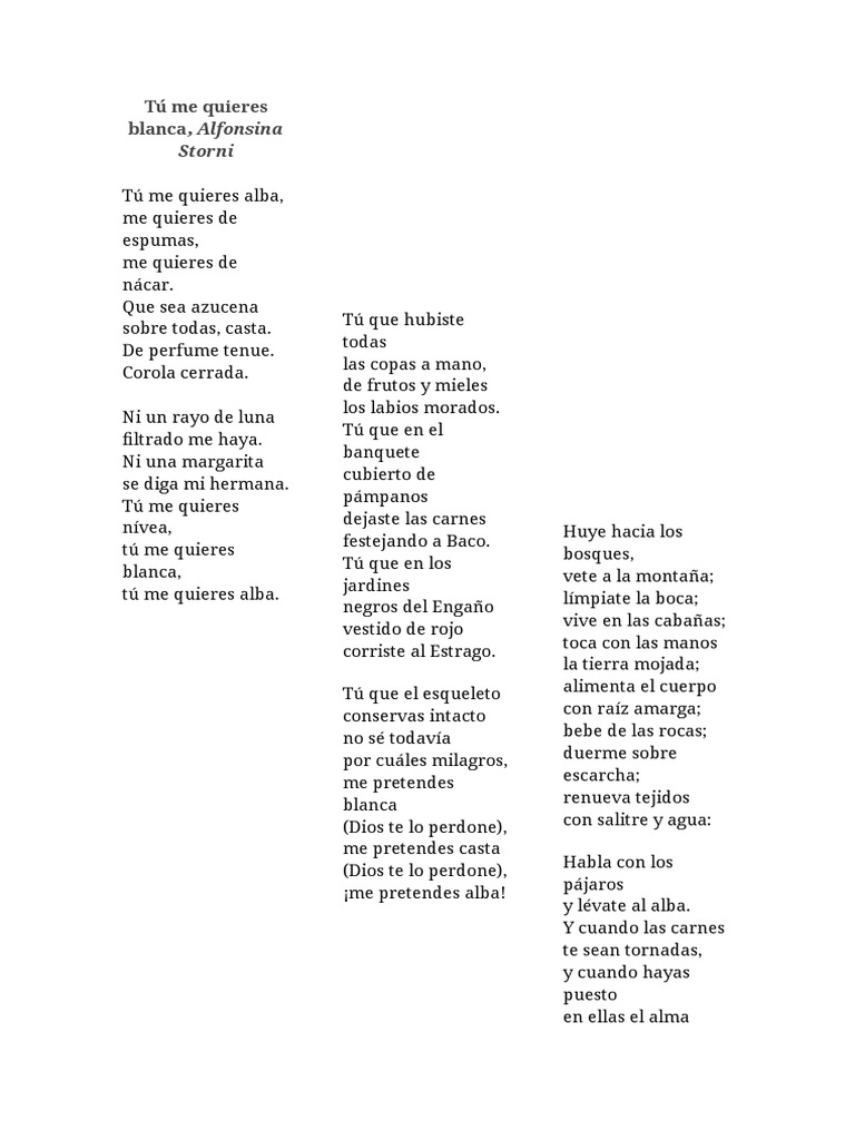 Tú Me Quieres Blanca | PDF