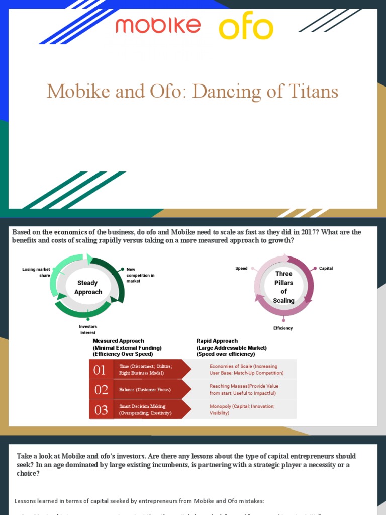 Mobike and Ofo: Dancing of Titans | PDF | Startup Company | Small Business & Entrepreneurs