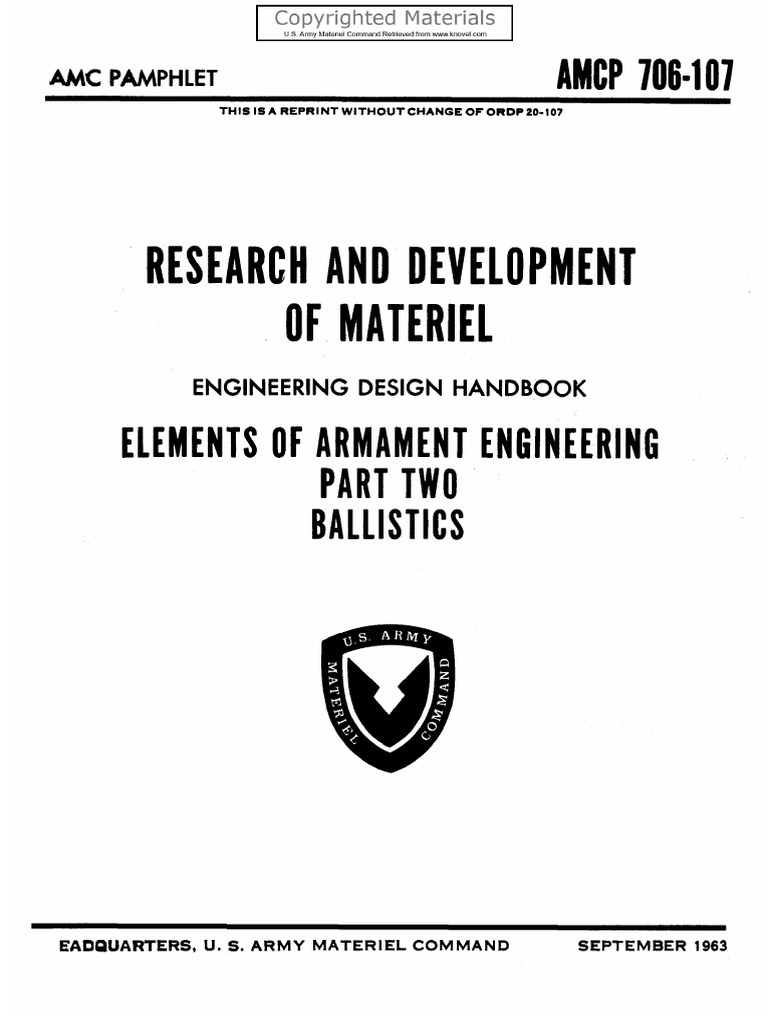 (AMCP 706-107) - Engineering Design Handbook - Elements of Armament ...
