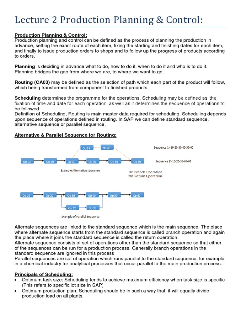 PP Lec 2 Prod Plann & Control | PDF | Output (Economics) | Business