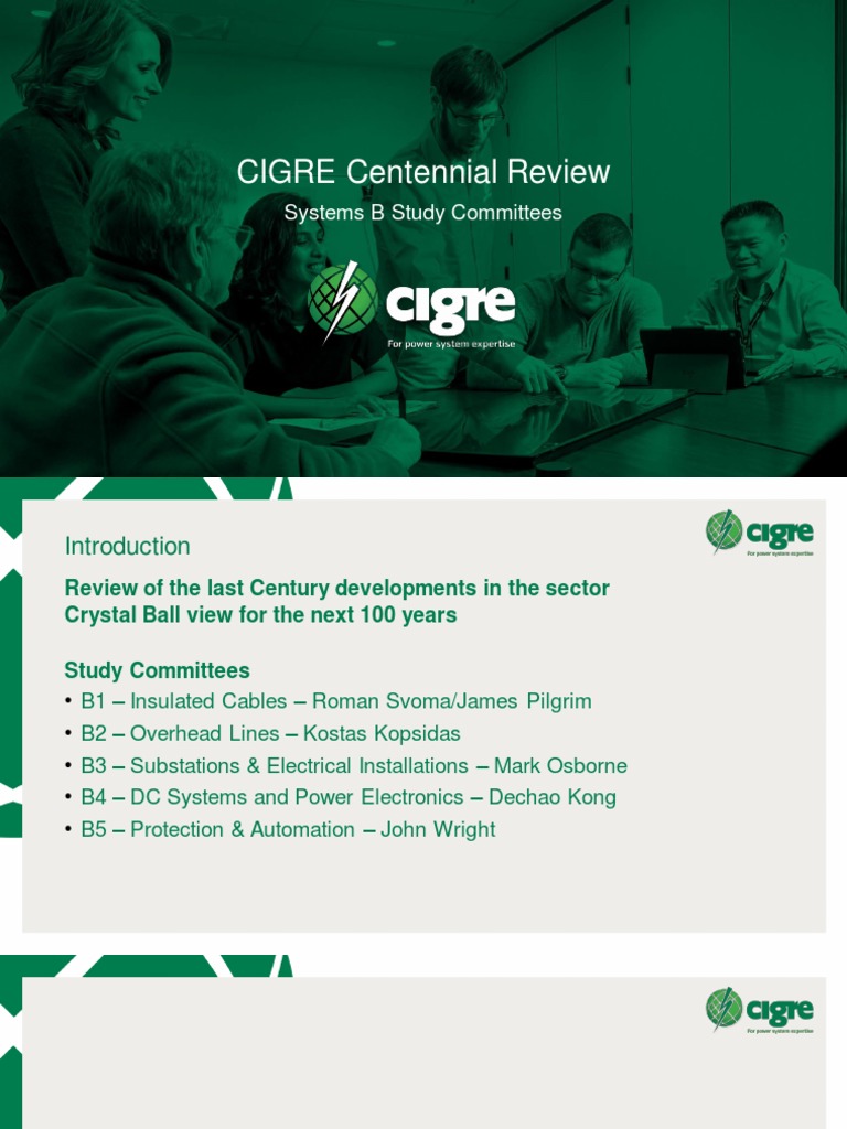 CIGRE UK Centennial Presentations SC Group B | PDF | High Voltage ...