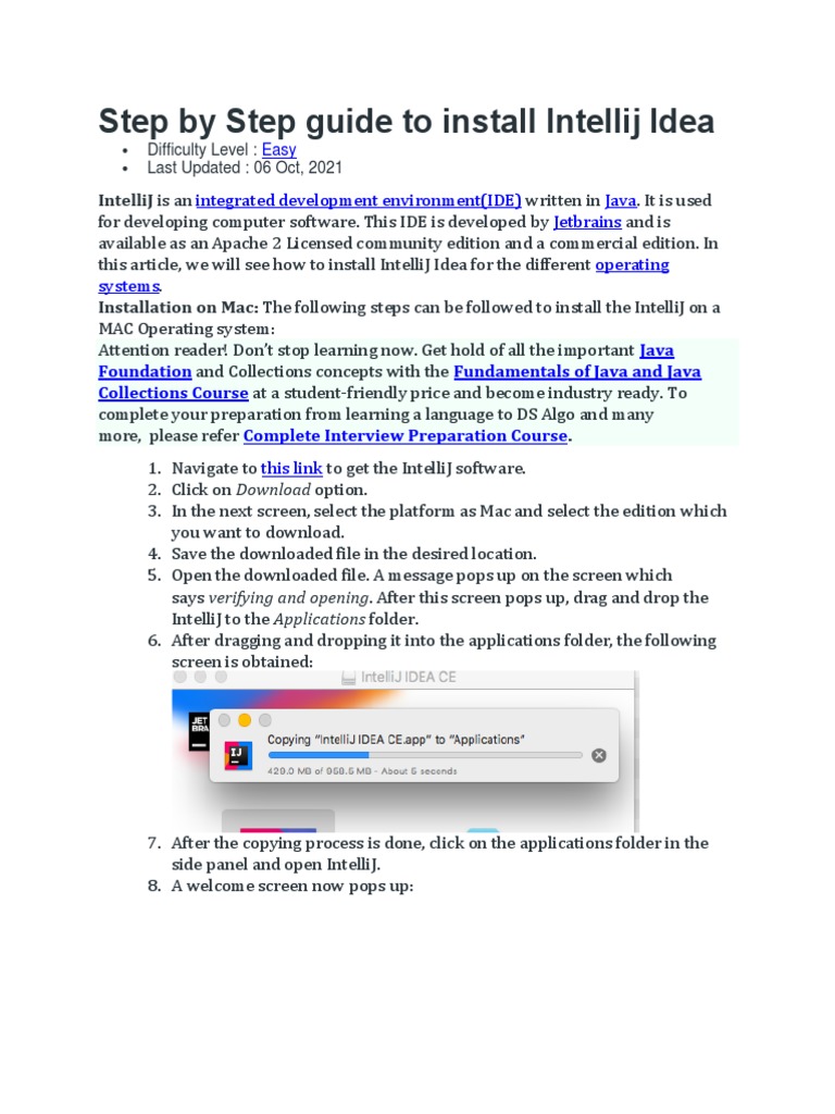 Step by Step Guide To Install Intellij Idea | Download Free PDF ...