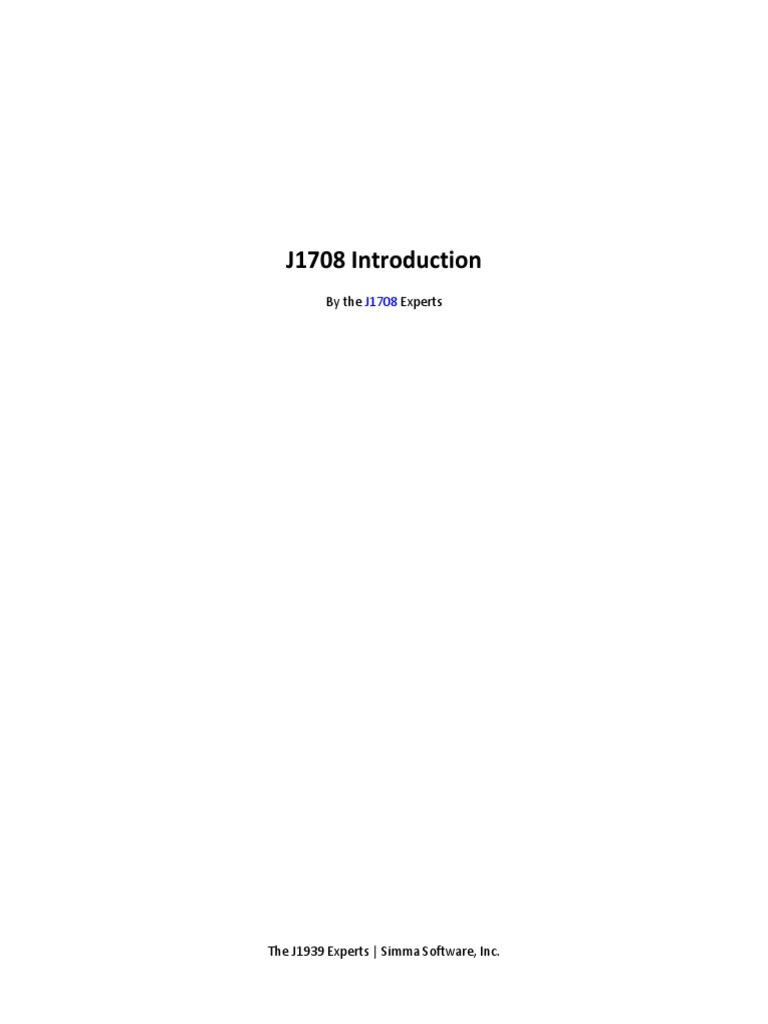 J1708 Introduction: by The Experts | PDF | Data Transmission ...