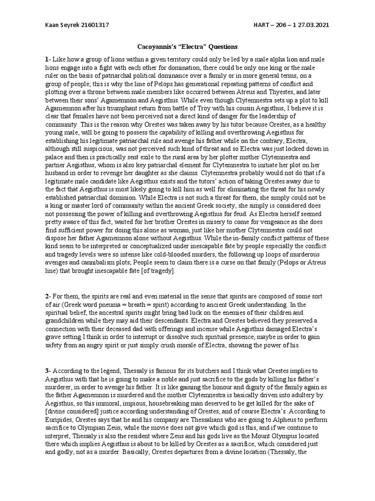 Electra | PDF | Agamemnon | Clytemnestra
