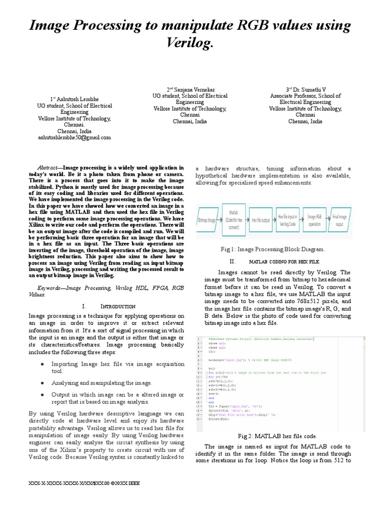 Image Processing To Manipulate RGB Values Using Verilog. | PDF ... Image Processing To Manipulate RGB Values Using Verilog. | PDF ...