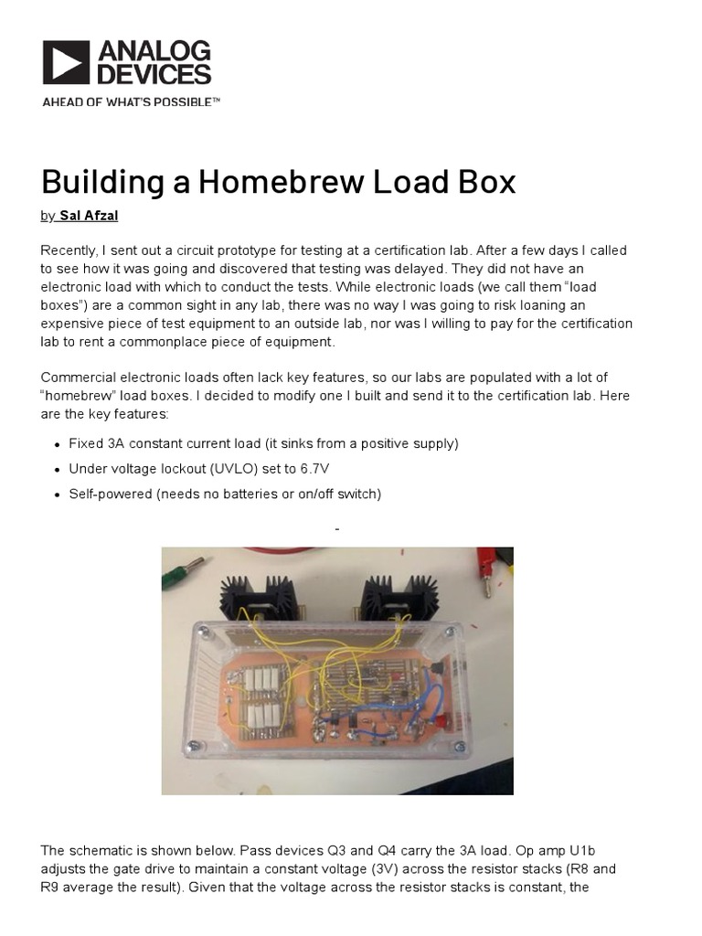 AnaDev - Building A Homebrew Load Box | PDF | Operational Amplifier ...