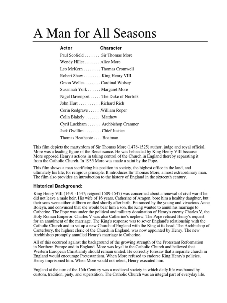 Man For All Seasons | PDF