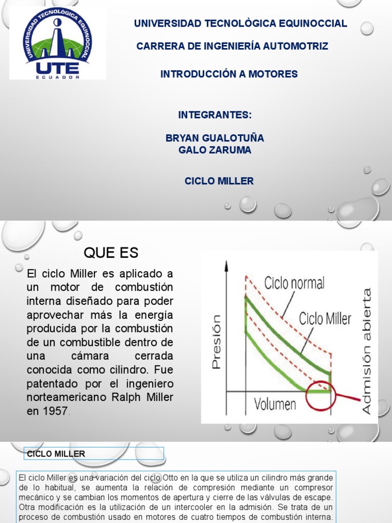 Ciclo Miller | PDF | Motor de combustión interna | Ingeniería mecánica