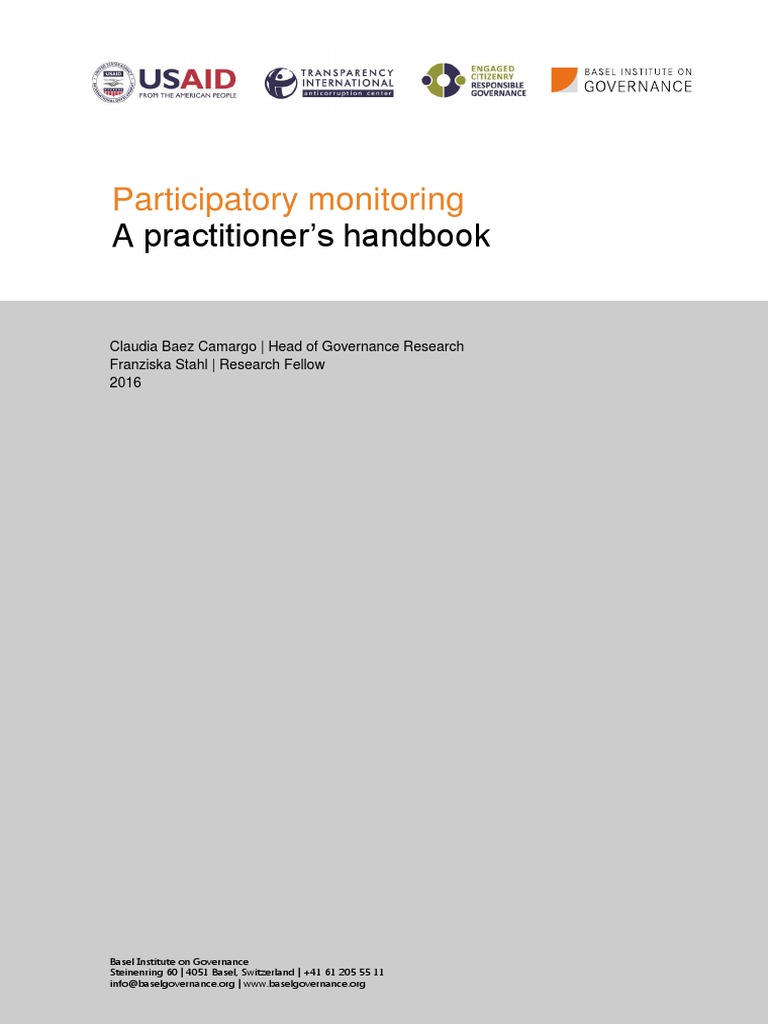Participatory Monitoring A Practitioners Handbook | PDF | Governance ...