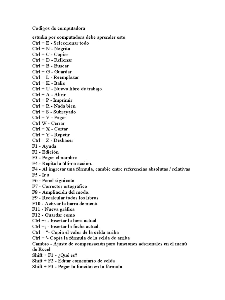Codigos de Computadora | PDF | Ventana (informática) | Hoja de cálculo