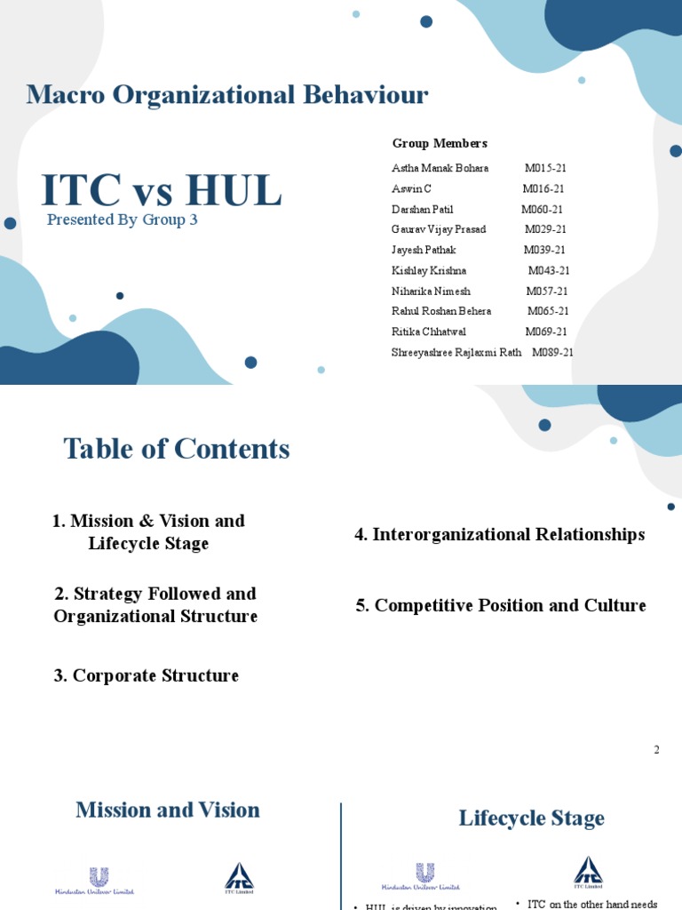 ITC vs HUL: Strategies and Structures | PDF | Business | Economies