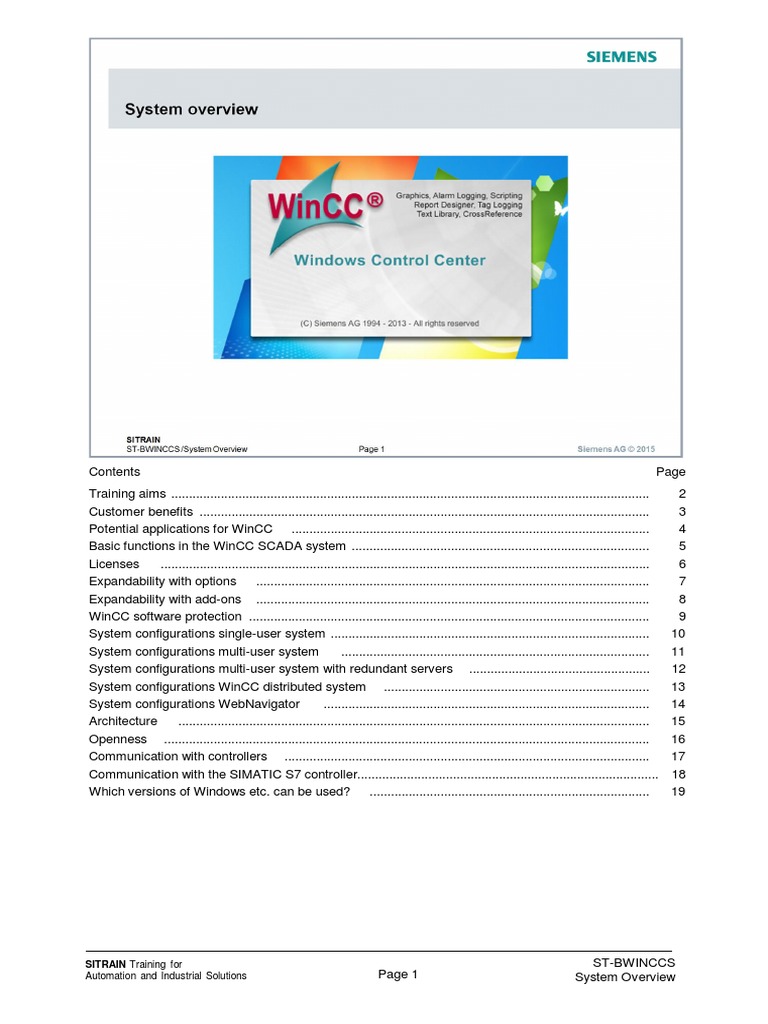 SITRAIN Training For: Automation and Industrial Solutions | PDF | Computing | Information ...