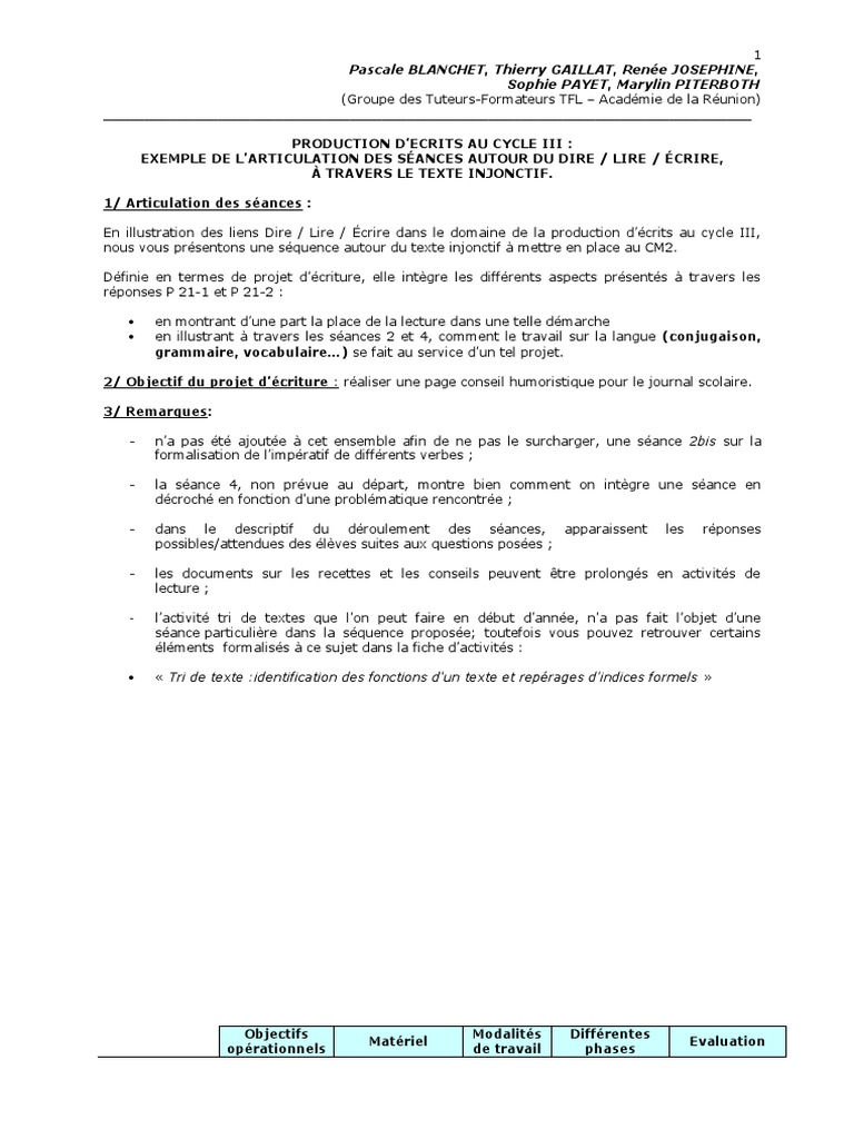 Séquence sur le texte injonctif CM2 | PDF | Écriture | Verbe