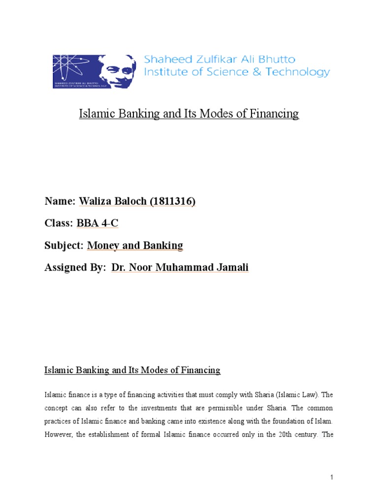 Islamic Banking and Its Modes of Financing | PDF | Islamic Banking And Finance | Interest