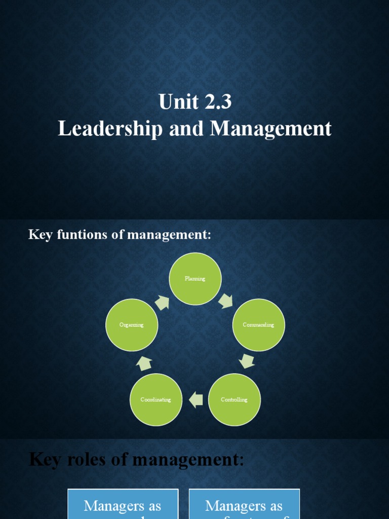 Unit 2.3 Leadership And Management | Pdf | Leadership | Economies