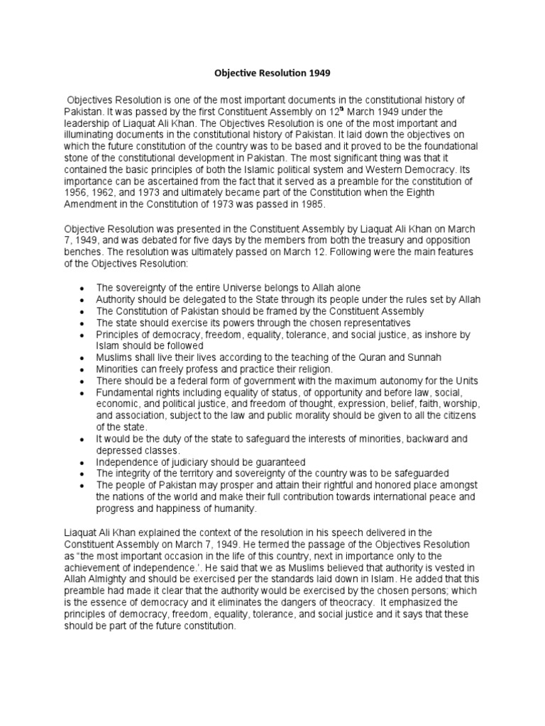 Objective Resolution 1949 | PDF | Justice | Crime & Violence