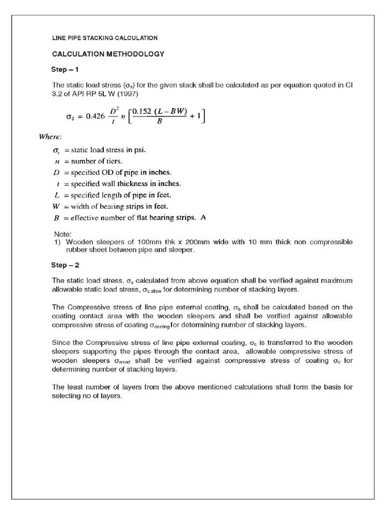 Line Pipe Stacking Calculation | PDF