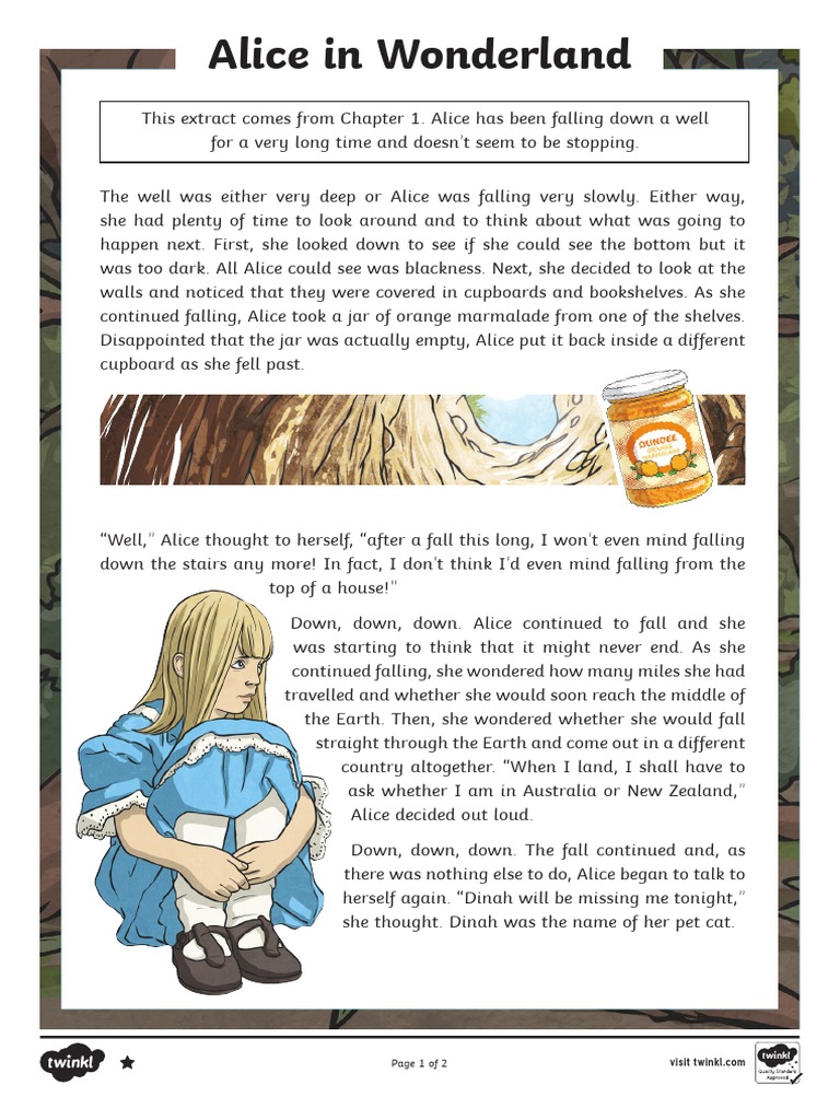 LKS2 Alice in Wonderland Differentiated Reading Comprehension | PDF ...