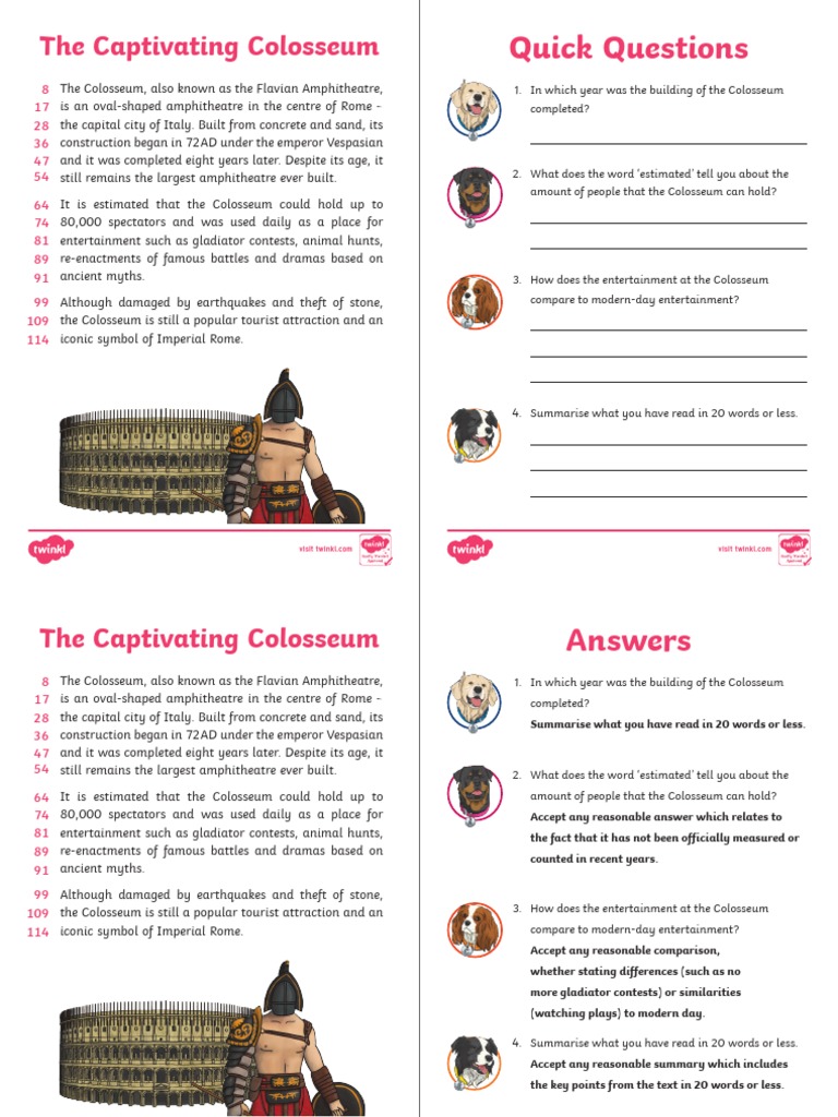 Quick Questions: The Captivating Colosseum | PDF