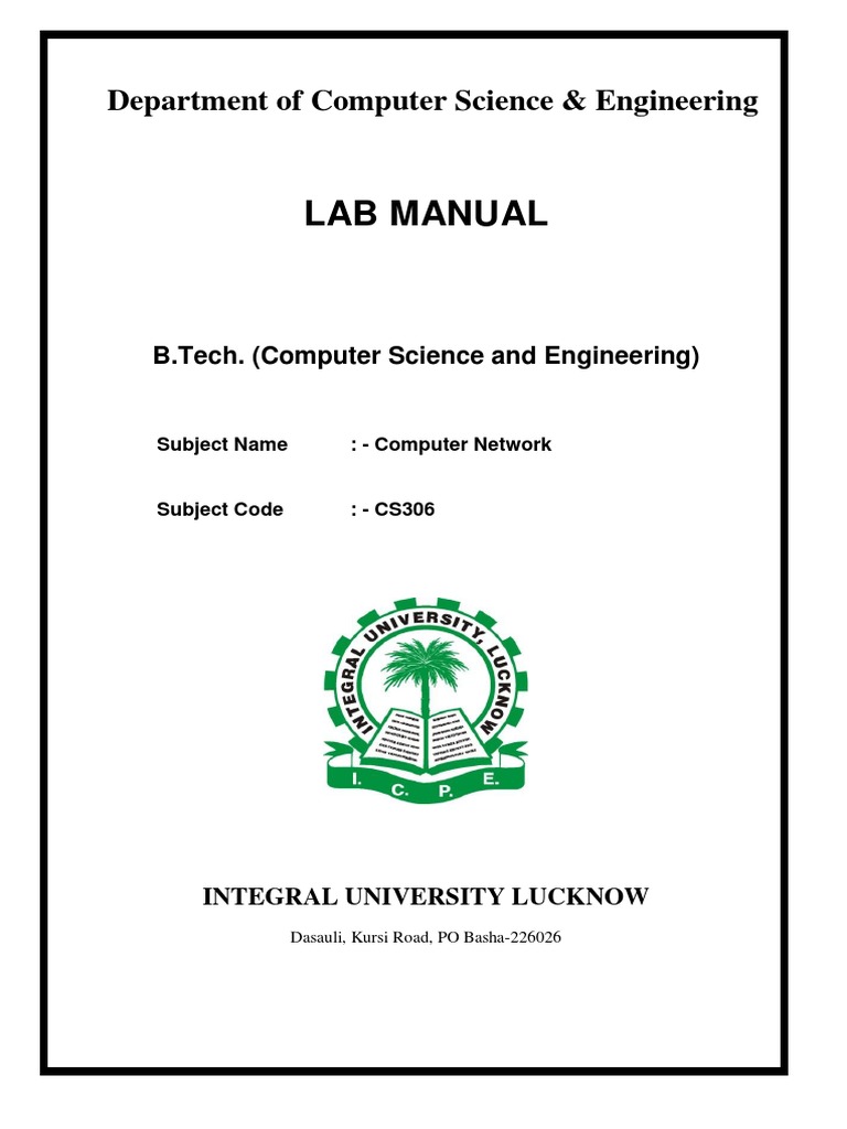 Lab Manual Computer Network | Download Free PDF | Computer Network | Ip ...