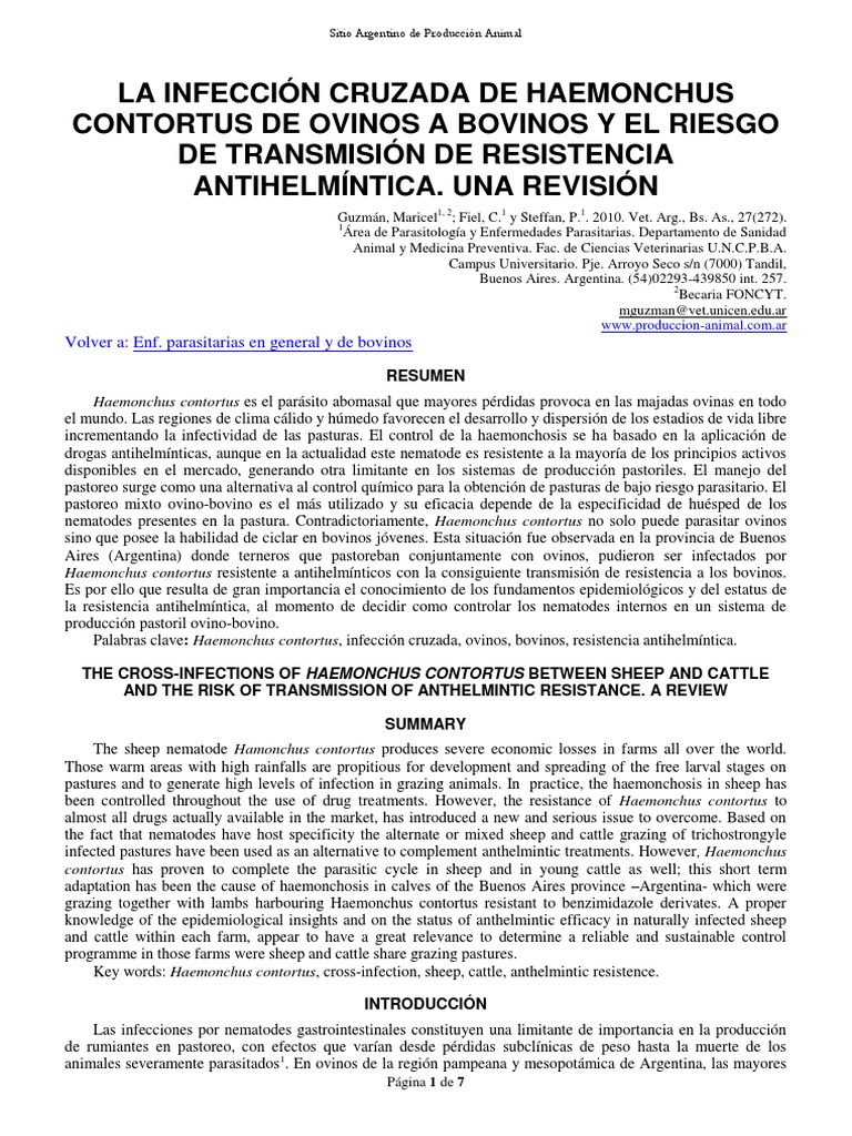 141-Haemonchus Contortus | PDF | Oveja | Vacas