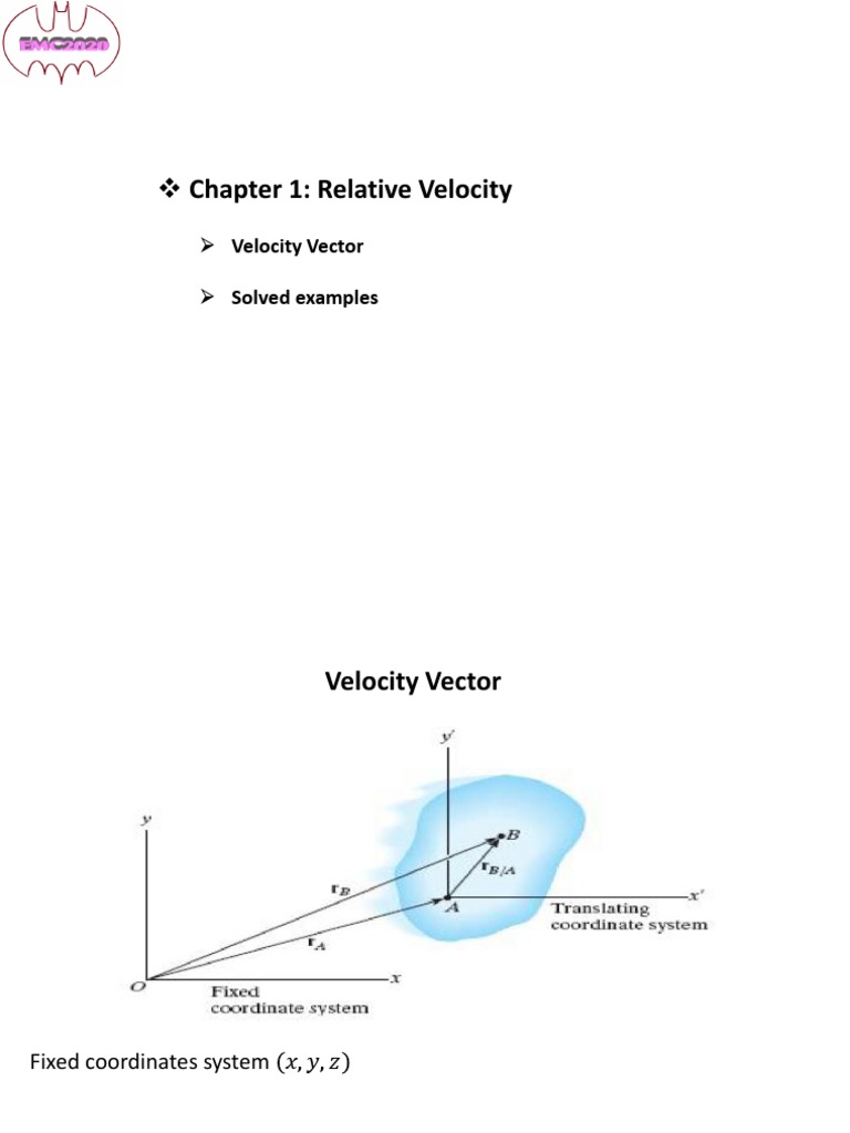 Chapter 1: Relative Velocity: Velocity Vector Solved Examples | PDF ...