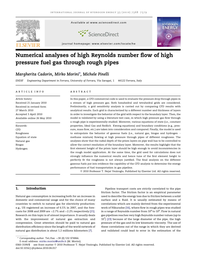 Numerical Analyses of High Reynolds Number Flow of High Pressure Fuel ...