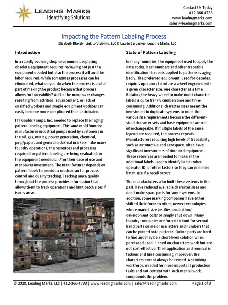 Leading Marks Impacting The Labeling Process Full Text | PDF | Foundry ...